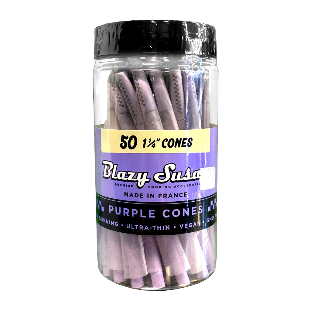 Blazy Susan - Purple 1 1/4 Cones (50ct Jar) | MI VAPE CO